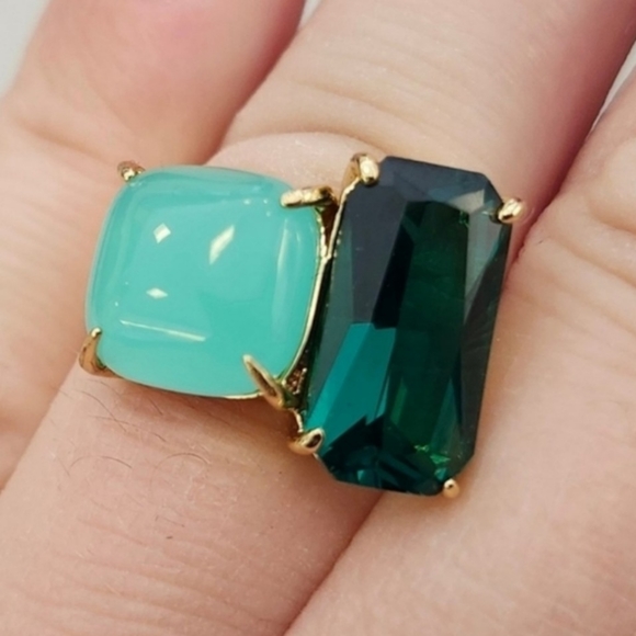 kate spade | Jewelry | Nwt Kate Spade Goldtone Double Green Crystal ...